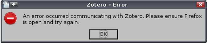 Error occurred communicated with Zotero - Techyv.com